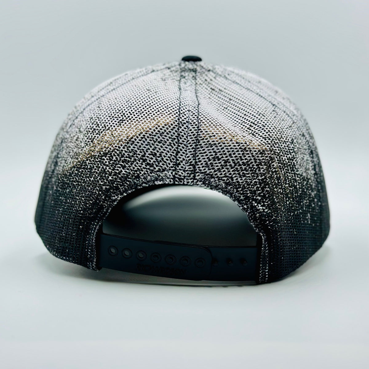 Black/White Fade Hat With Sliver Faux Patch | American Cornhole League
