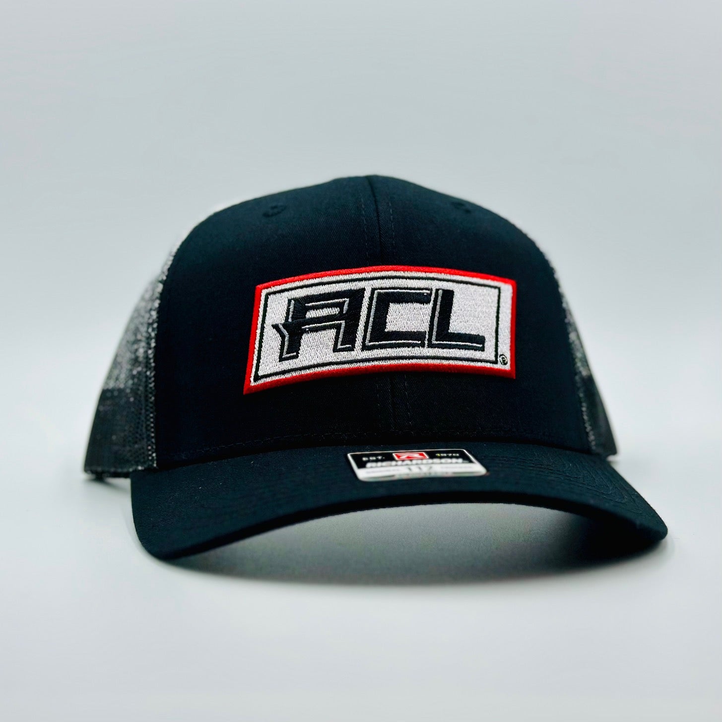 Black/White Fade Hat With Stitched Patch | American Cornhole League